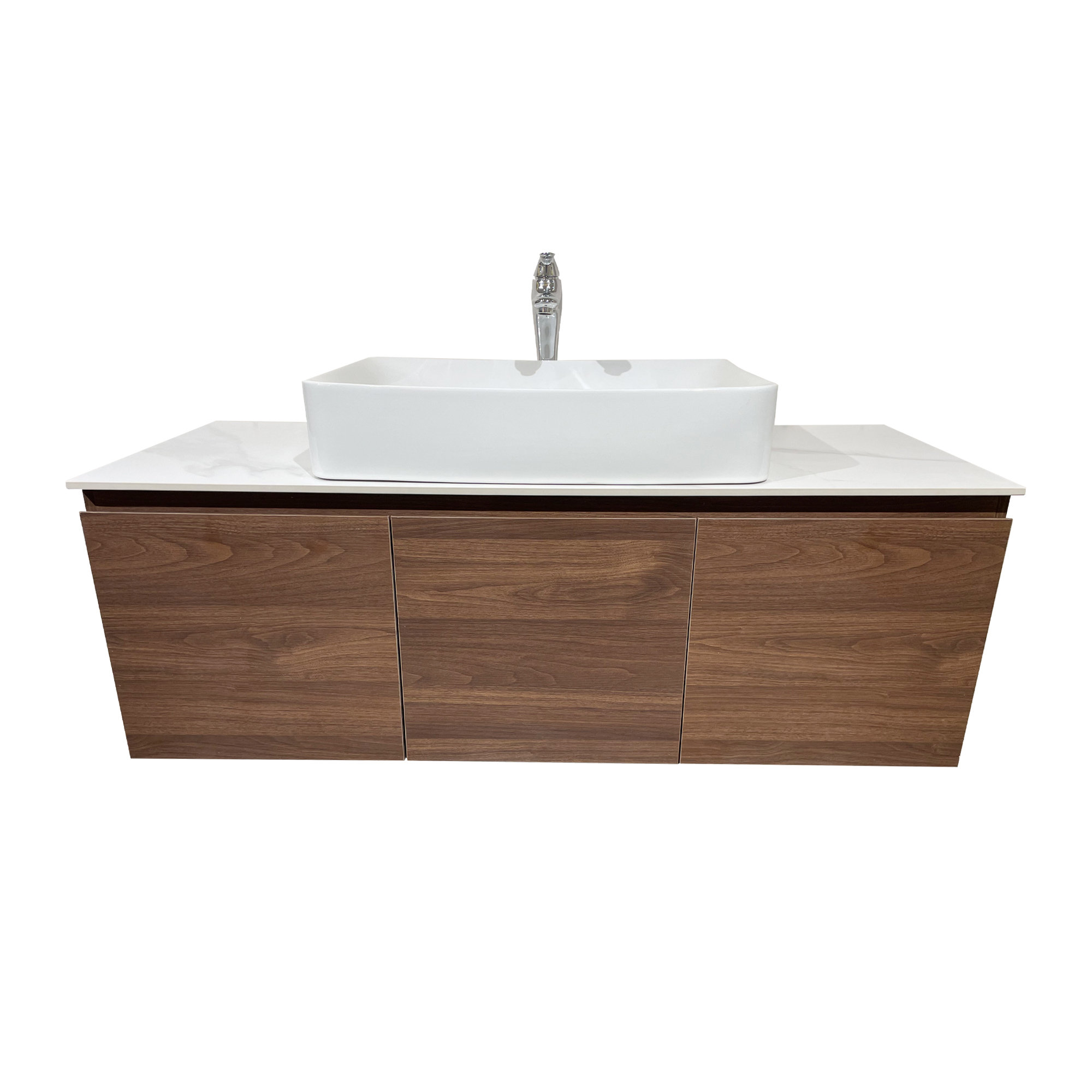 George Oliver 48"Mid Century Modern Wall-Mounted Bathroom Vanities,Single Sink,Brown Wood ...